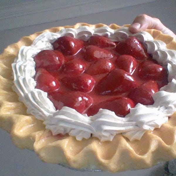 Fake Pie,creamy Strawberry Pink Pie in a Golden Crust, Lightly Sugar ...