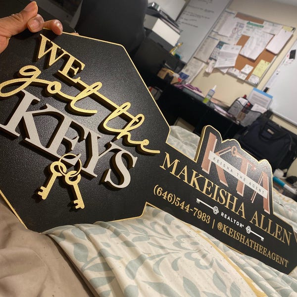 Just Closed, 3D Key Just Closed Sign, Closing Photo Prop, Modern Key ...