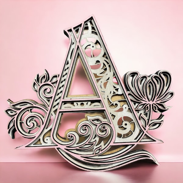 Laser Cut Letter A, Layered Letters SVG, Multi Layer Letters, Letters ...