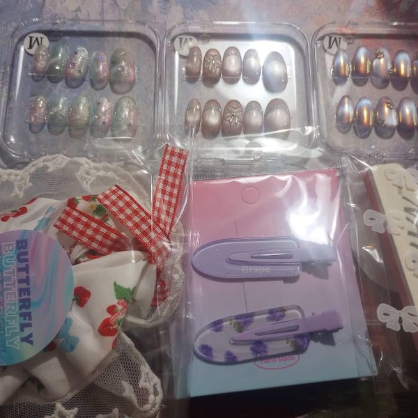 Blind Nail Box, Two/three Sets of Press-on Nails, Mystery Box, Gothic ...