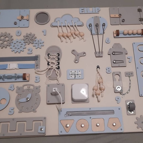 Big Busy Board, Activity Board for Exercising Fine Motor Skills - Etsy