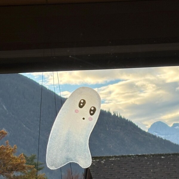 Cute White Ghosts Window Sticker Pack, Ghost Window Stickers, Halloween ...