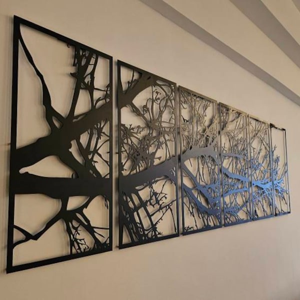 Tree Branches Metal Wall Art, 6-piece Large Wall Decor Set - Etsy