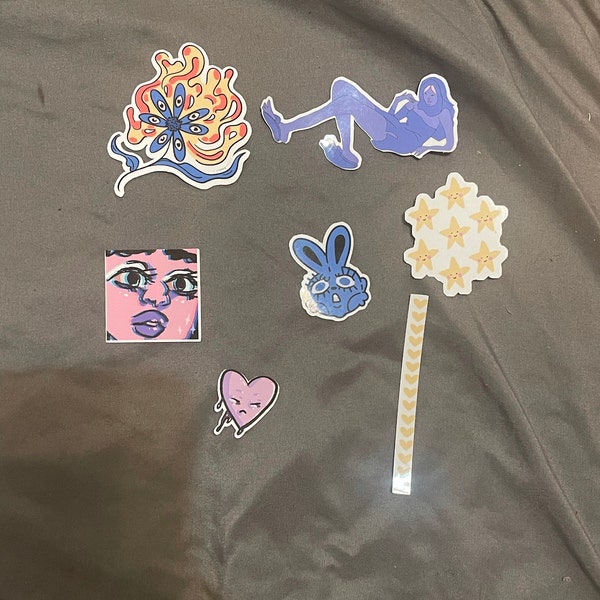 Moody and Pink Sticker Pack, Small Sticker Pack, Relatable Stickers - Etsy