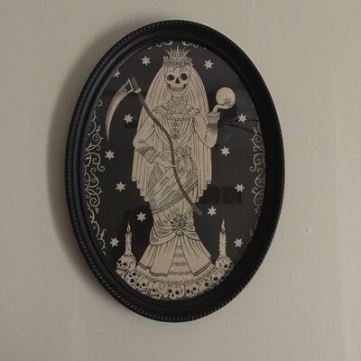 Santa Muerte Saint Death Skeleton Victorian Lowbrow Poster - Etsy