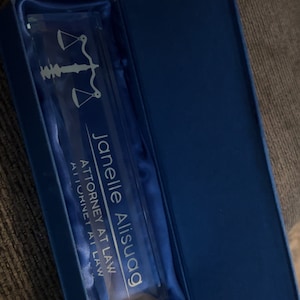 Attorney Glass Office Desk Name Plate, Clear JD Judge Nameplate, Lawyer ...