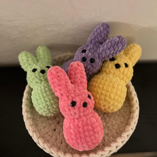No Sew Easter Peep Bunny Crochet Pattern - Free Keychain Peep Pattern ...