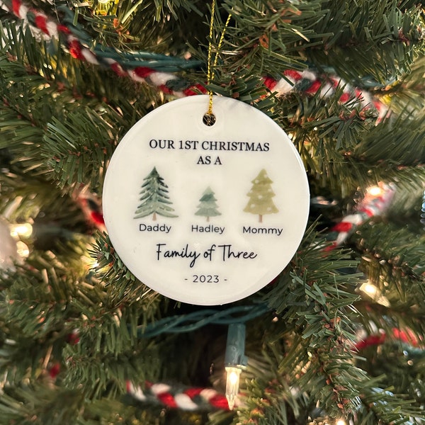 Family of Three Christmas Ornament Family of 3 Family Ornament ...
