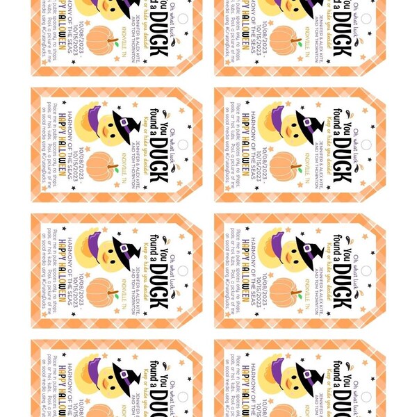 Editable Halloween Cruise Duck Tags, Printable Tags for Cruise Ship ...