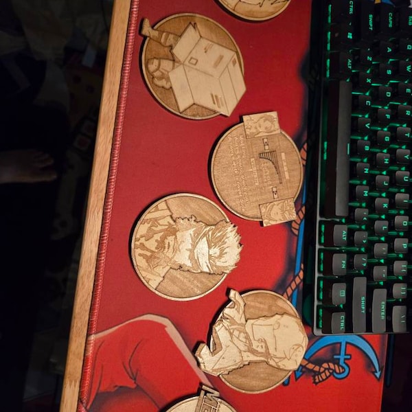 Super Mario Bros Wooden Coasters Set - Geek Gift - Gamer Collectibles ...