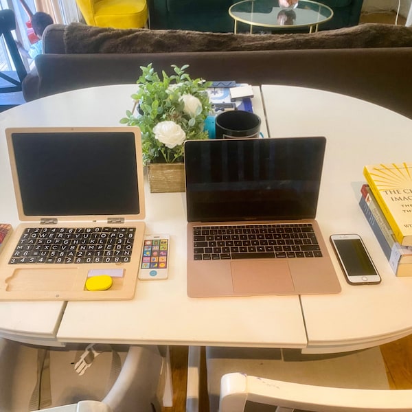 Personalised Wooden Laptop Toy, Traditional Wooden Toys, Eco Toys for ...