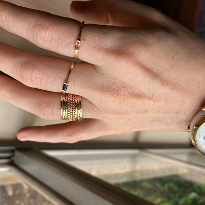 Set of 10 Super Thin 14k Gold Stackable Rings, 14k Gold Filled ...