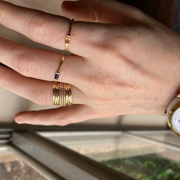 Set of 10 Super Thin 14k Gold Stackable Rings, 14k Gold Filled ...