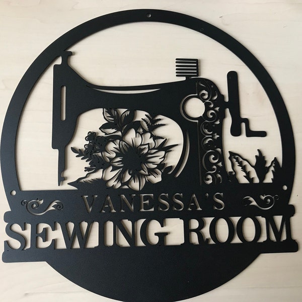Custom Sewing Metal Wall Art Sewing Room Sign Personalized Sewing Sign ...