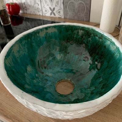 Large Ceramic Sink Fish-husk Washbasin - Etsy