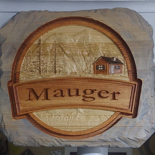 Cabin Welcome Sign: 3D CNC Router Files (STL) - Etsy