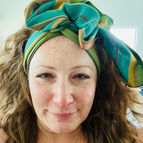 Extra Long Wide Adjustable Wire Headband, Burnt Orange Tribal Pattern ...