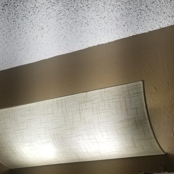 Moderne Vanity Light Cover Conversion Kit, 20"w White Textured Fabric ...