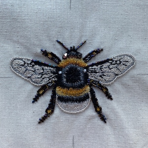 Bee: Hand Embroidery Pattern. Thread Painting Tutorial. PDF Digital ...