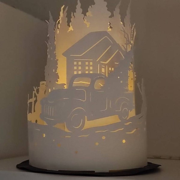 Combo 3 Items Paper Cut Lamp for Christmas - DIY Paper Cut Lamp - Merry ...
