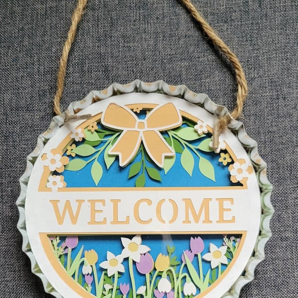 3D Welcome Spring Shadow Box, Home Shadow Box, Cherry Blossoms, Floral ...