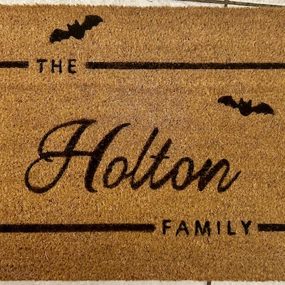 Split Doormat Border SVG Last Name With Border Doormat Template Doormat ...