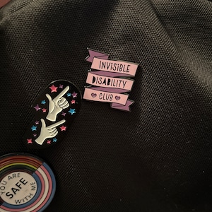 Invisible Disability Club Enamel Pin, Hidden Illness Awareness, Mental ...