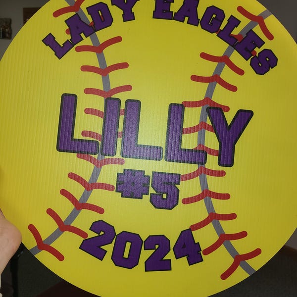 Softball Yard Signs Personalized With Team, Name, Number, & Year - Etsy
