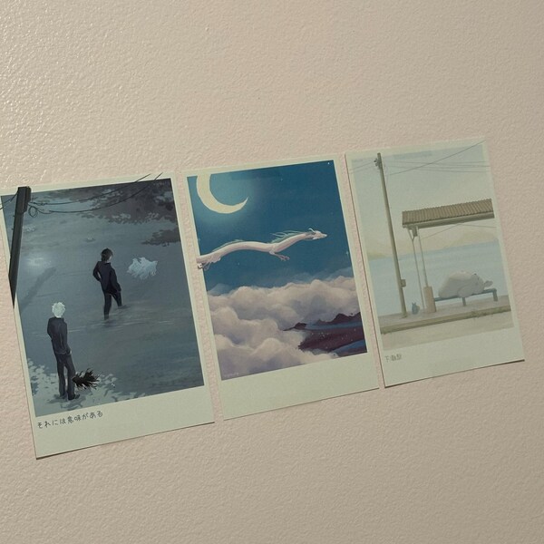 Aesthetic Anime Postcard Prints: Anime Prints, Minimalist Art Prints - Etsy