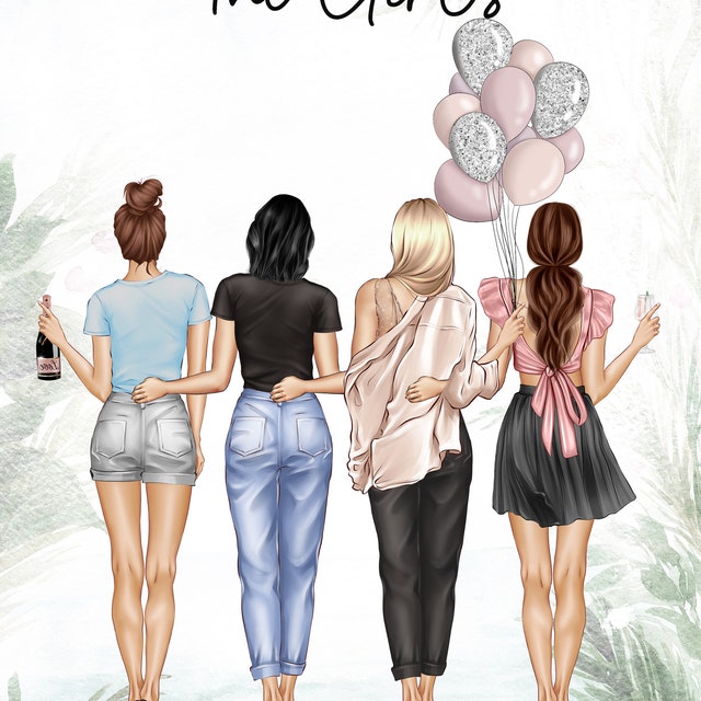 Four Friends Together Drawing