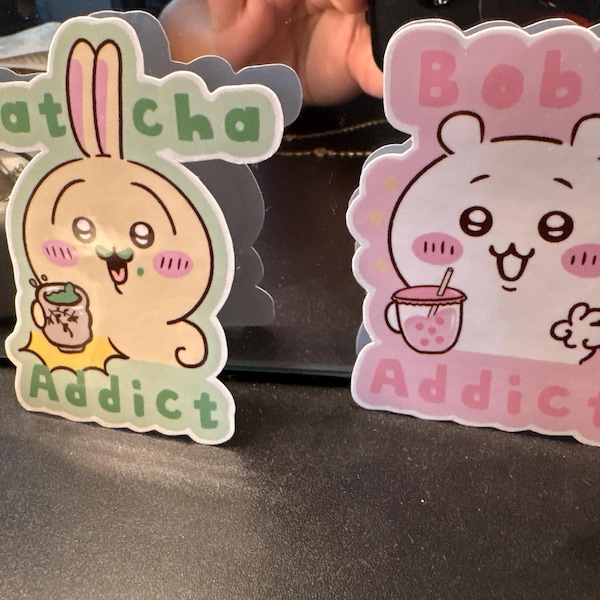 Chiikawa Cafe Stickers | Matcha Boba Coffee, Waterproof Die-cut Vinyl ...