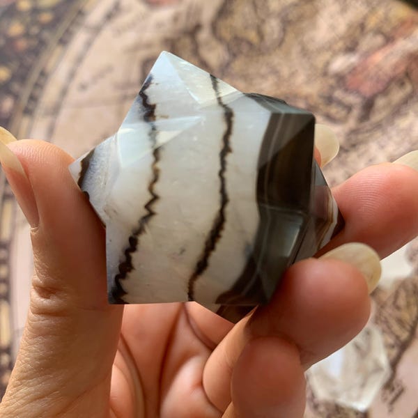 CALLIGRAPHY STONE miriam Stone Natural Stone Gemstone Faceted Pendulum ...