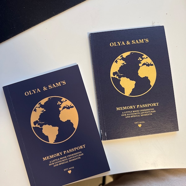 Personalised Couples Memory Passport Notebook, Love Story Journal ...