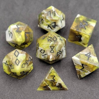 Royal Seastone Dice Set sharp Edged Made to Order - Etsy