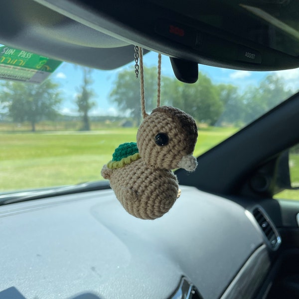 Amigurumi Duck Rear View Mirror Accessories, Crochet Car Decor - Etsy