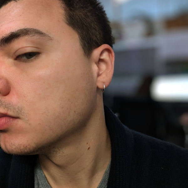 Single Unisex Men's Silver Hoop Earring - Kaholo - Etsy