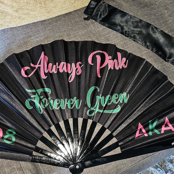 AKA Always Pink Clack Hand Fan | Pinkies and Pearls | Alpha Kappa Alpha ...