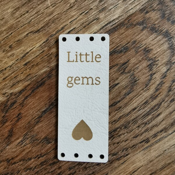 Fully Customisable Rectangle Centre Fold Foldable Faux Leather Labels ...