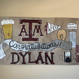 6 Foot Texas A&M Aggie Ring Dunk Banner- Fully Customizable - Etsy