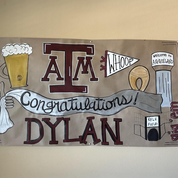 6 Foot Hand-painted Graduation Banner- Fully Customizable - Etsy