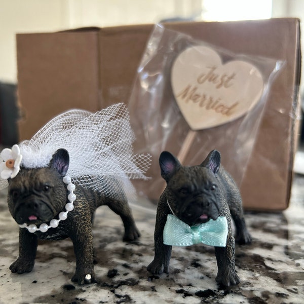 Bull Dog-french-dog-wedding-cake Topper-frenchies-bride-groom-animal ...