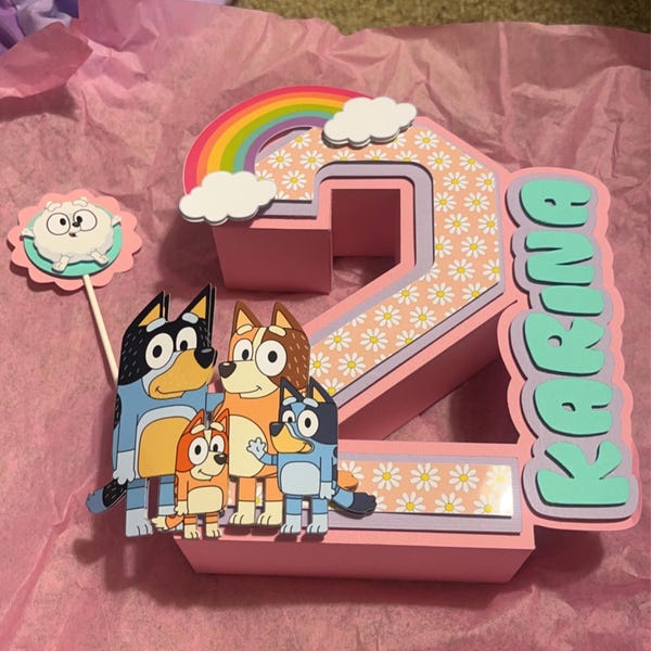 3D Number or Letters Bluey Decoration Bluey Birthday Party Bluey Boy ...