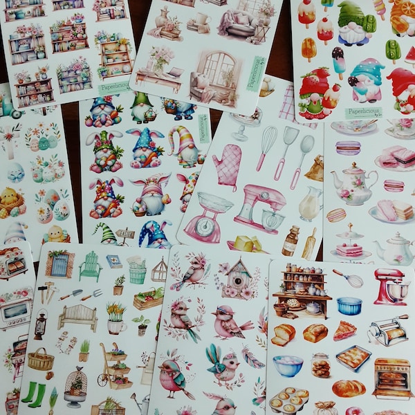 Tea Party Sticker Sheet, Tea Stickers, English Tea, Afternoon Tea ...