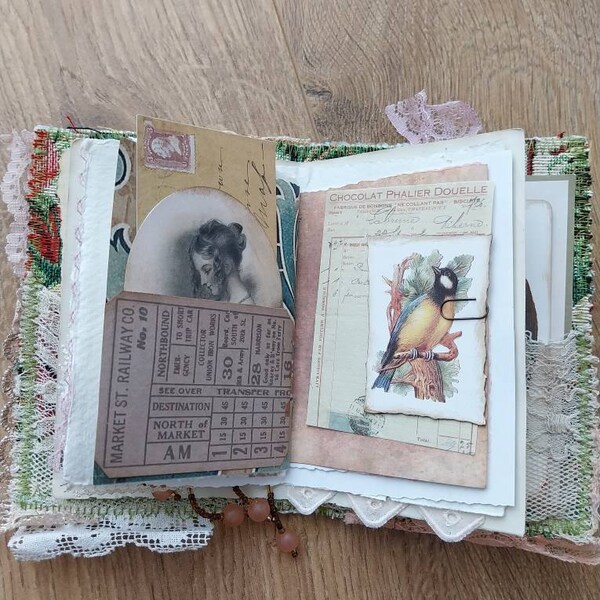 Mini Junk Journal. Handmade Small Square Fun Journal. 80 Pages. - Etsy