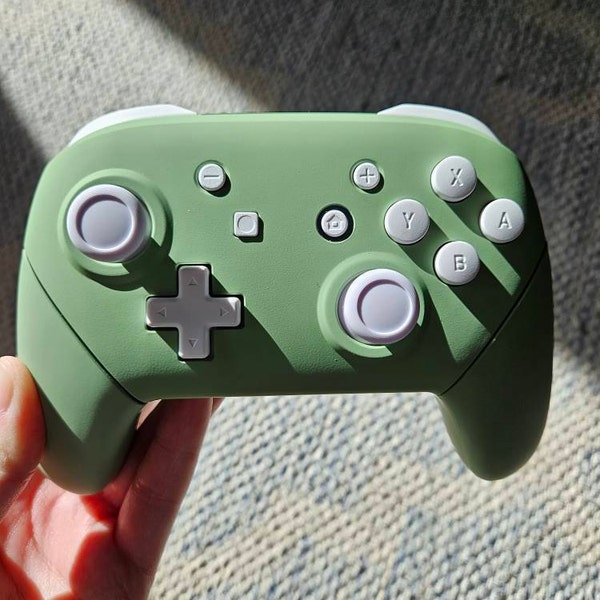 Custom Nintendo Switch Pro Controller Matcha Green Replacement Shell ...