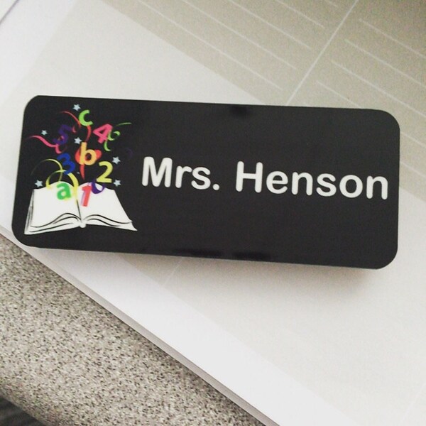 Teacher Magnetic Name Badge, Personalized Plastic ID Name Tag ...