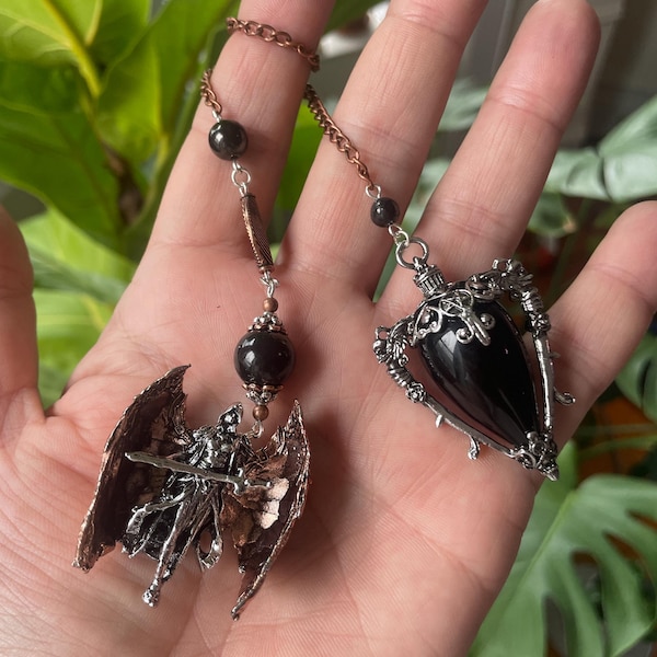 Ornate Chamber Pendulum, With Herkimer Like Diamondl, Unique Pendulum ...