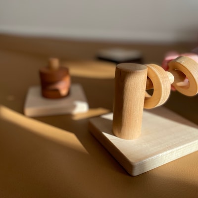 4 Montessori Dowel Toystoddler Stacking Set - Etsy