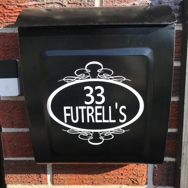 Mailbox Numbers With Fancy Frame Vinyl Decal - Etsy
