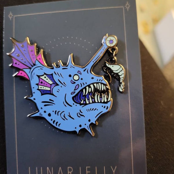 Angler Fish Enamel Pin - Glow in the Dark Pins - Etsy